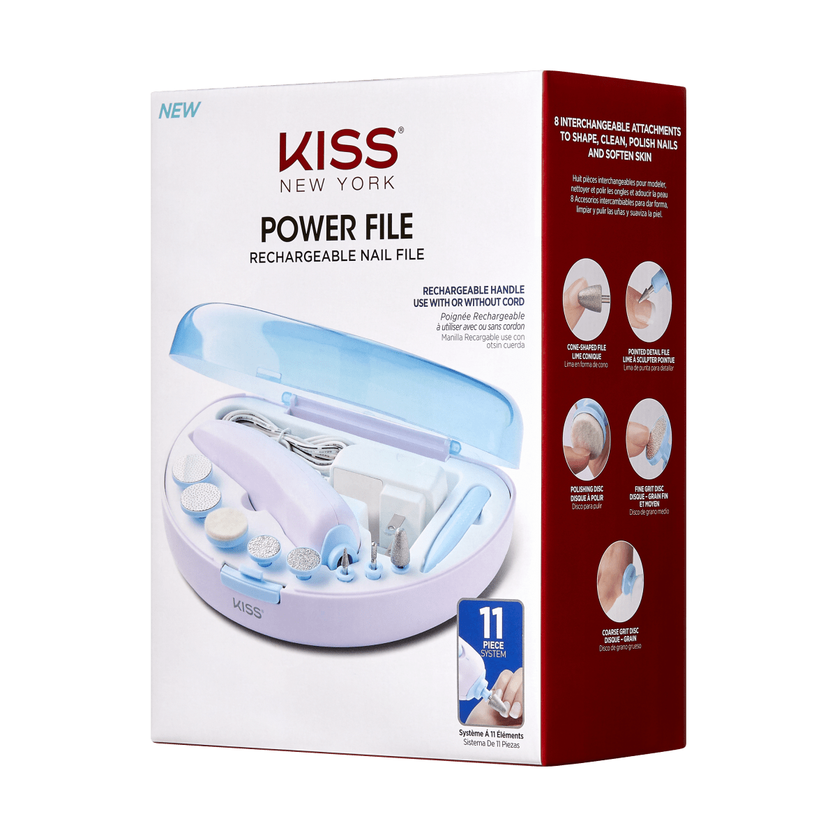 KISS Power File Rechargeable Nail Care Kit – 11 pcs. – KISS USA