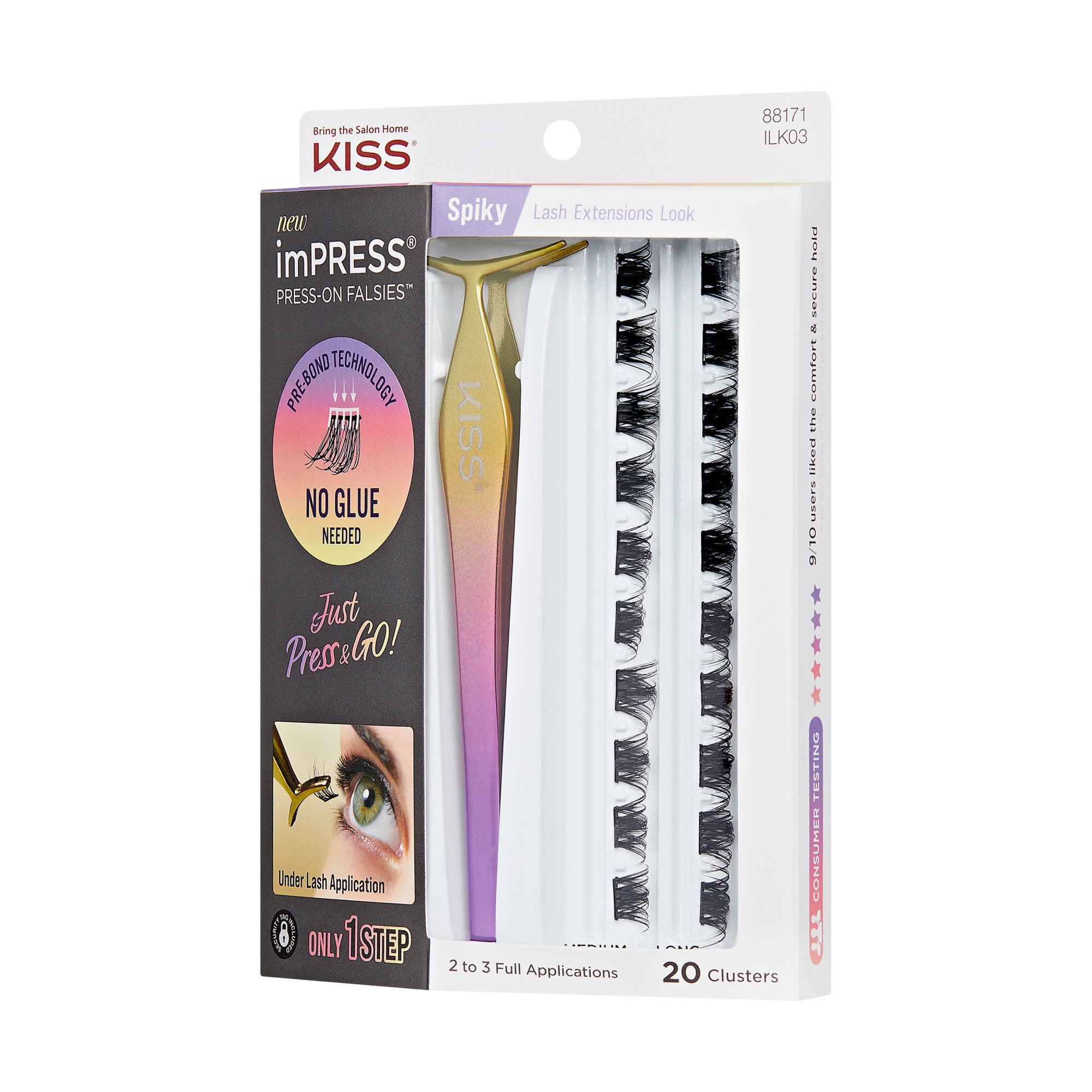 imPRESS Falsies Self Adhesive Eyelashes, 20 Lash Clusters - Spiky ...