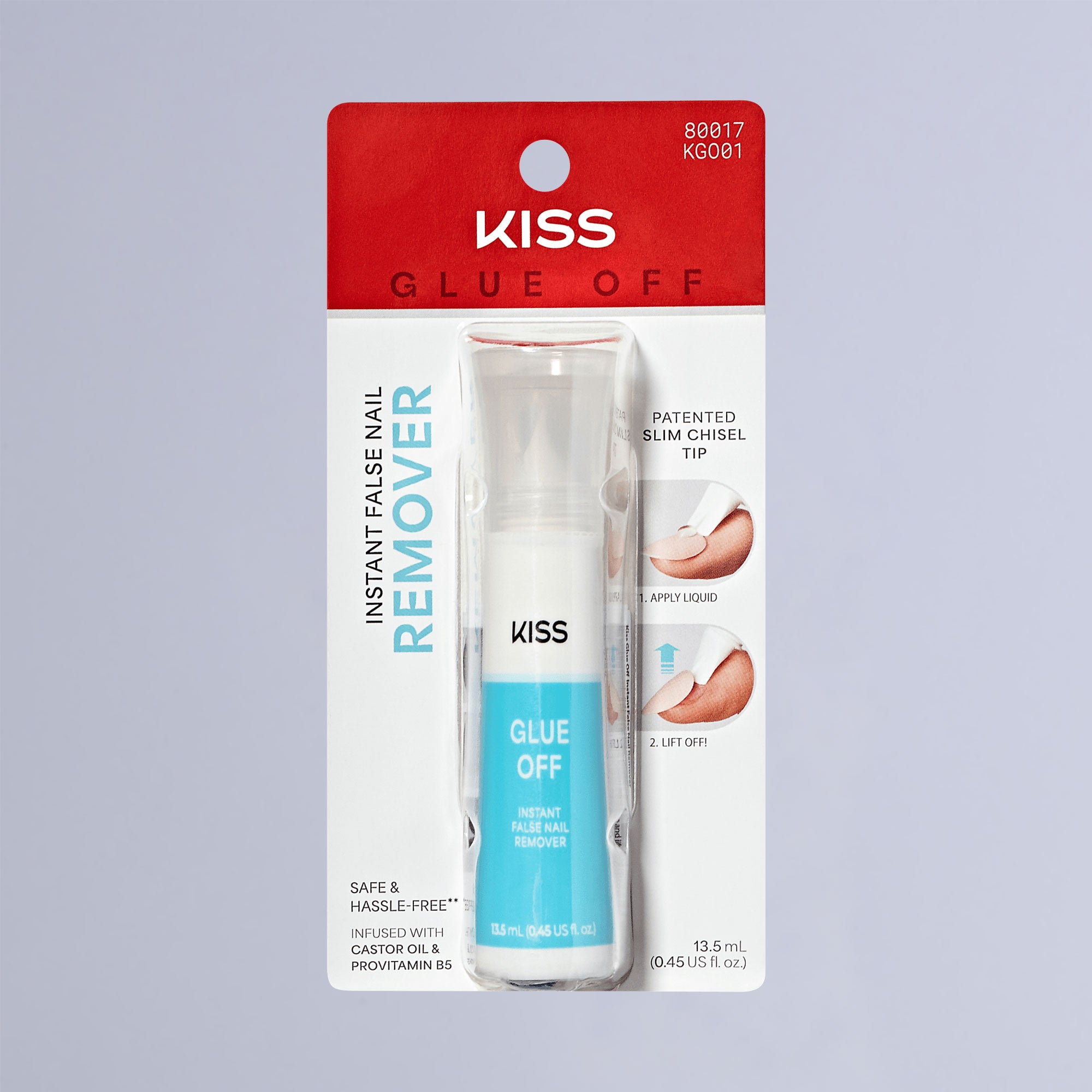 KISS Glue OFF Instant False Nail Remover w. Chisel Tip, 13.5 ml (0.45 ...