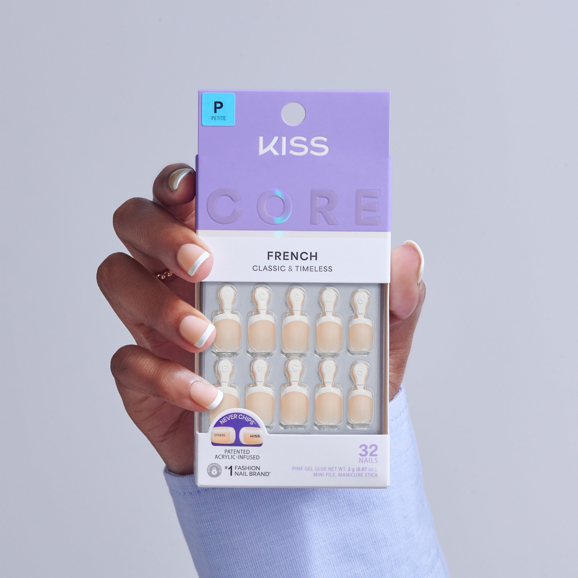 Kiss Core French Press On Glue Nails - Perfection – KISS USA