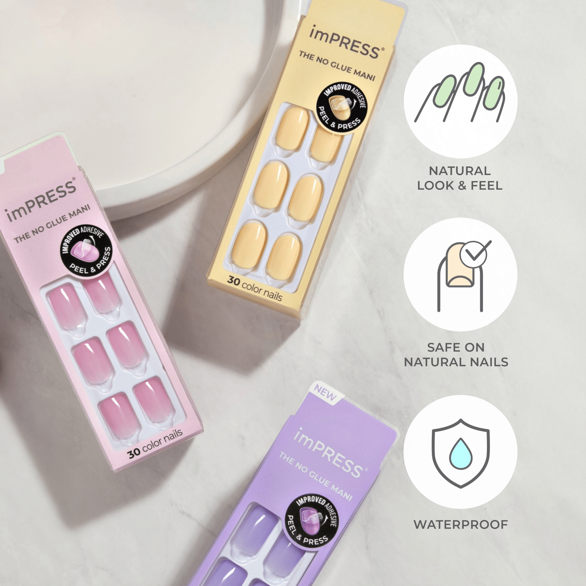 imPRESS Color Press On Nails - Blue Sky – KISS USA
