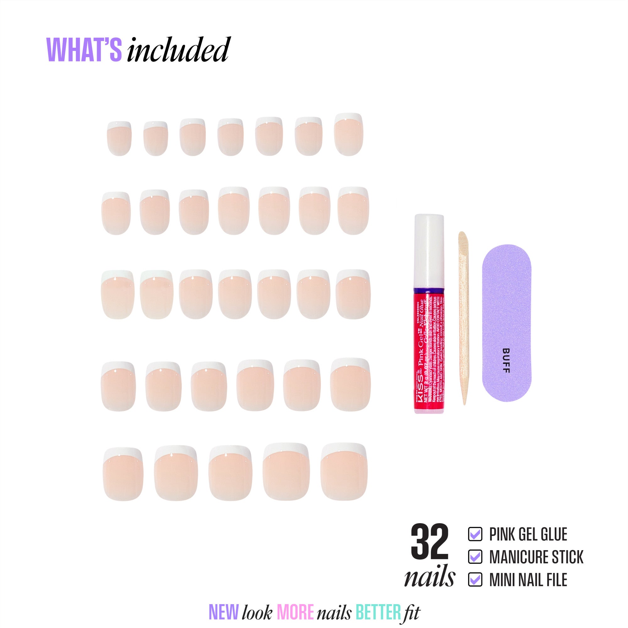 Kiss Core French Press On Glue Nails - Perfection – KISS USA