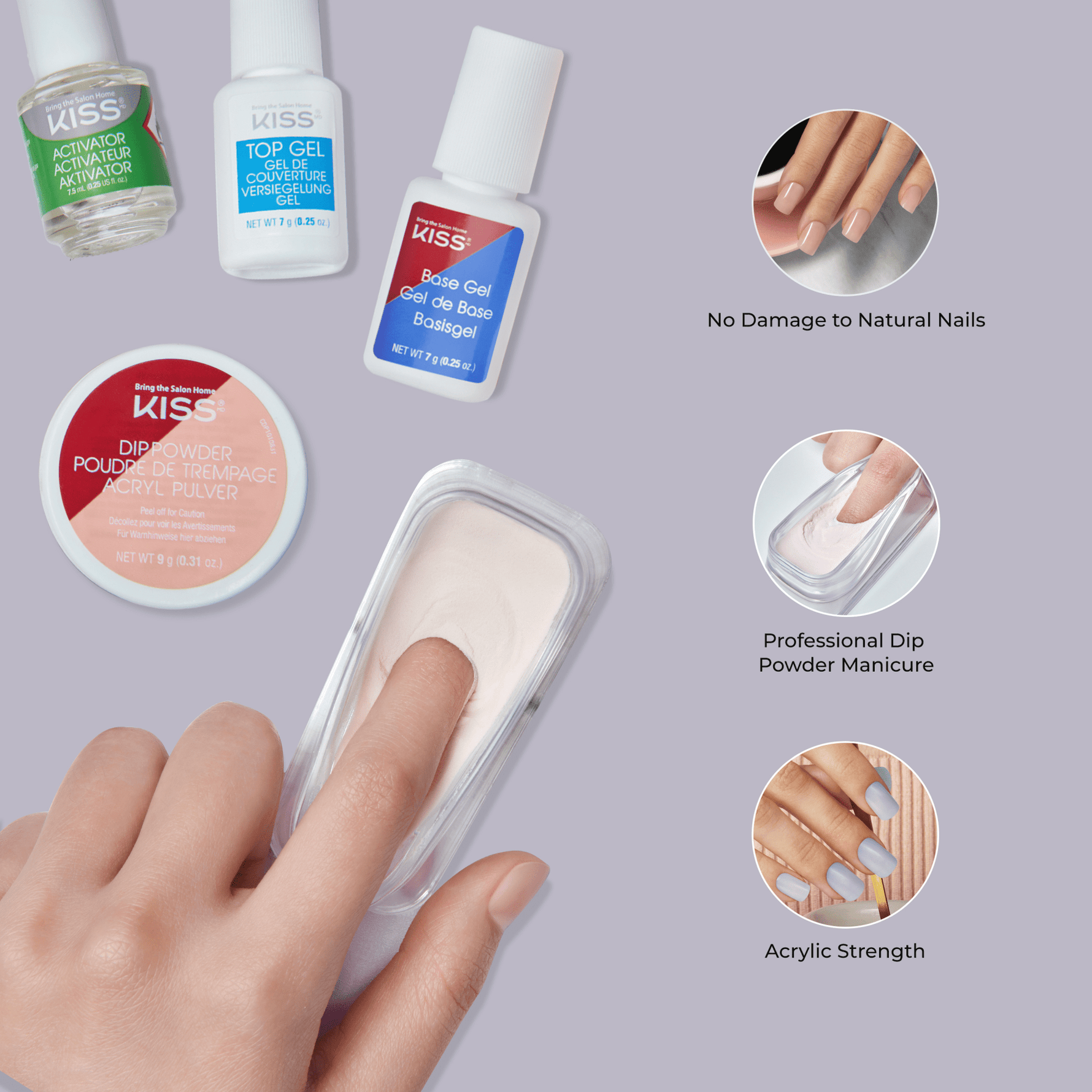 KISS Salon Dip Powder Nail Kit All-in-One Professional Dipping System ...