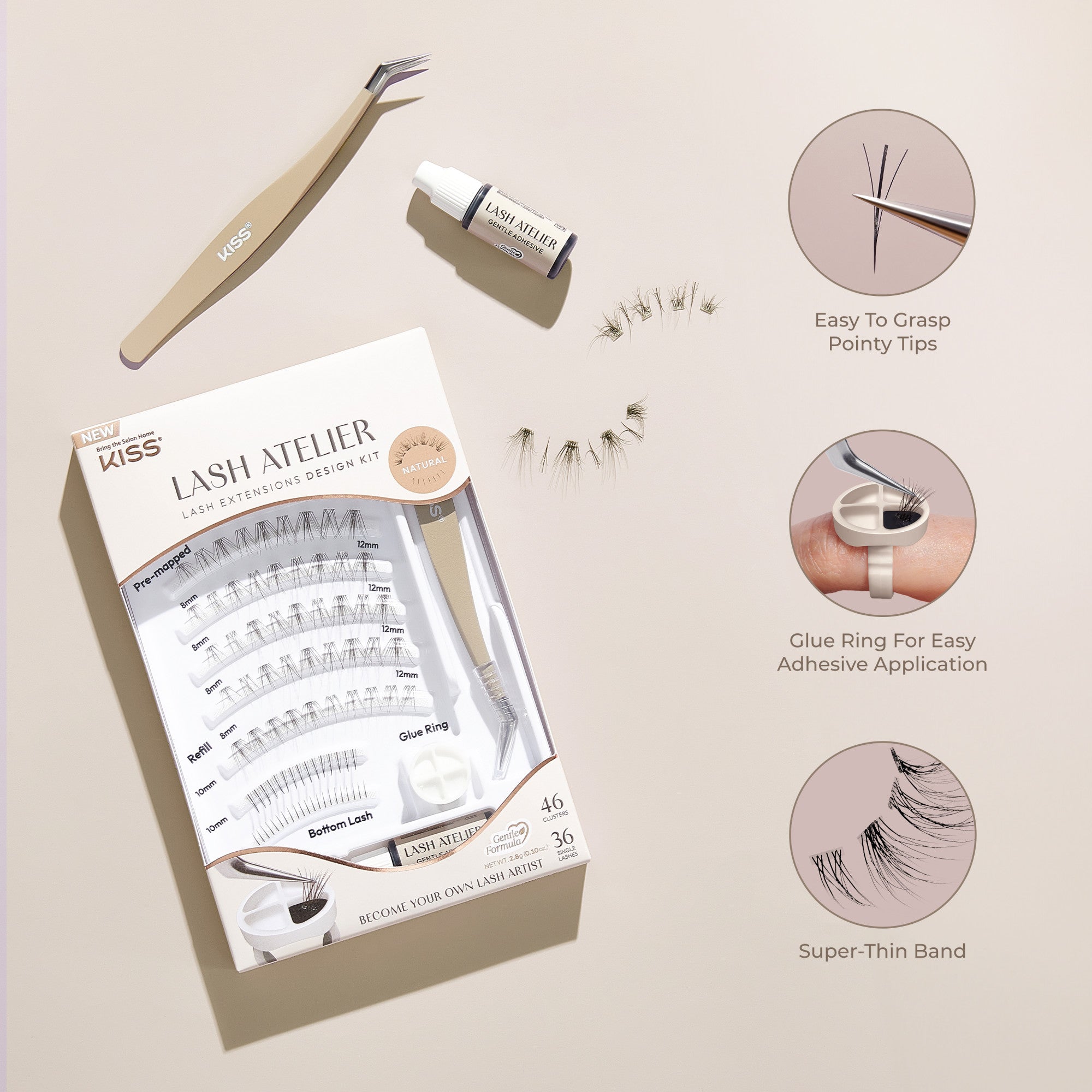 KISS Lash Atelier Individual Lash Extensions Design Kit – Natural ...